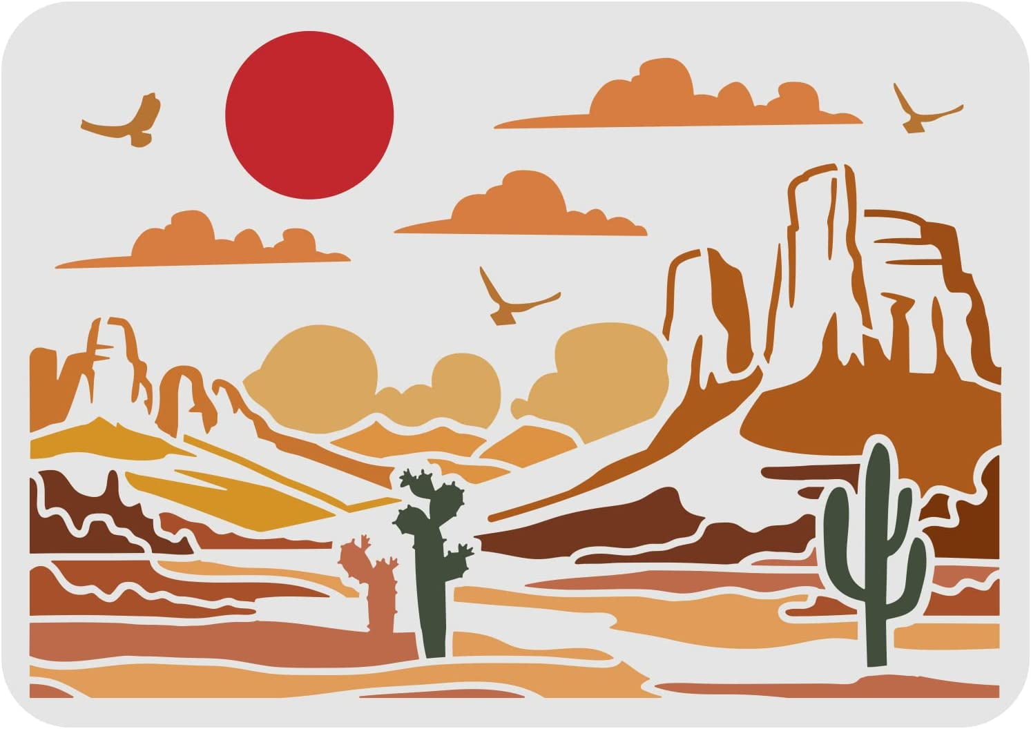 Desert View Stencils 11.7x8.3 inch Plastic Gobi Desert Drawing Painting ...