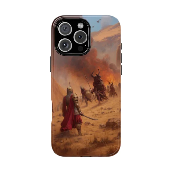 Desert Warrior Horned Demon Illustration Phone Case for iPhone 17-11 ...