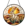 Desert Wildlife Stained Glass Suncatcher Window Hanging Decor, Round ...