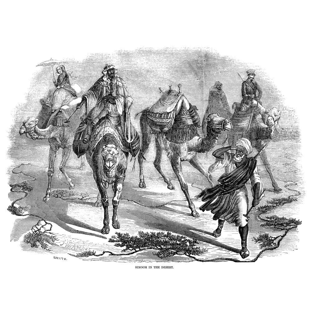 Desert Wind 1857. Narabs And European Travellers Encounter A Simoom In ...