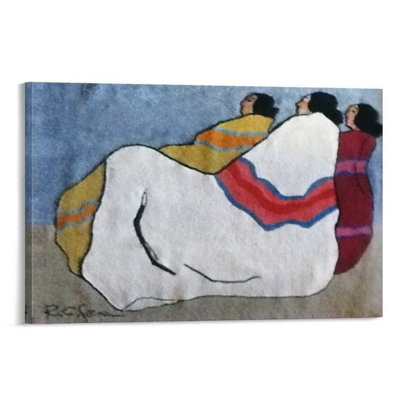 Desert Women Tapestry 1970 AP by R.C. Gorman Painting On Canvas Wall ...