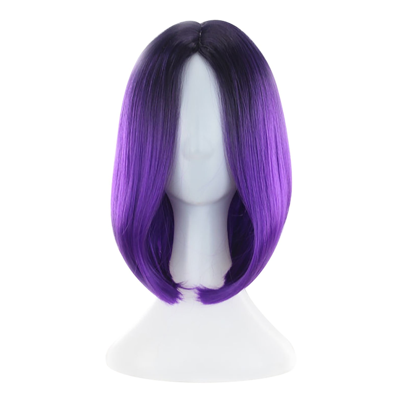 Desertasis wig gradient short straight hair bobo purple gradient Party Wig Gradient Short ...