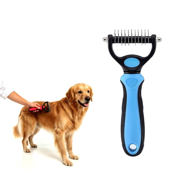 Deshedding Brush for Dogs Cats – Undercoat Rake Dematting Comb for ...