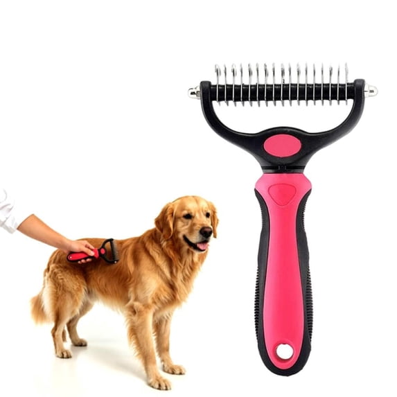 Deshedding Brush for Dogs & Cats, Undercoat Rake Grooming Comb for Long ...