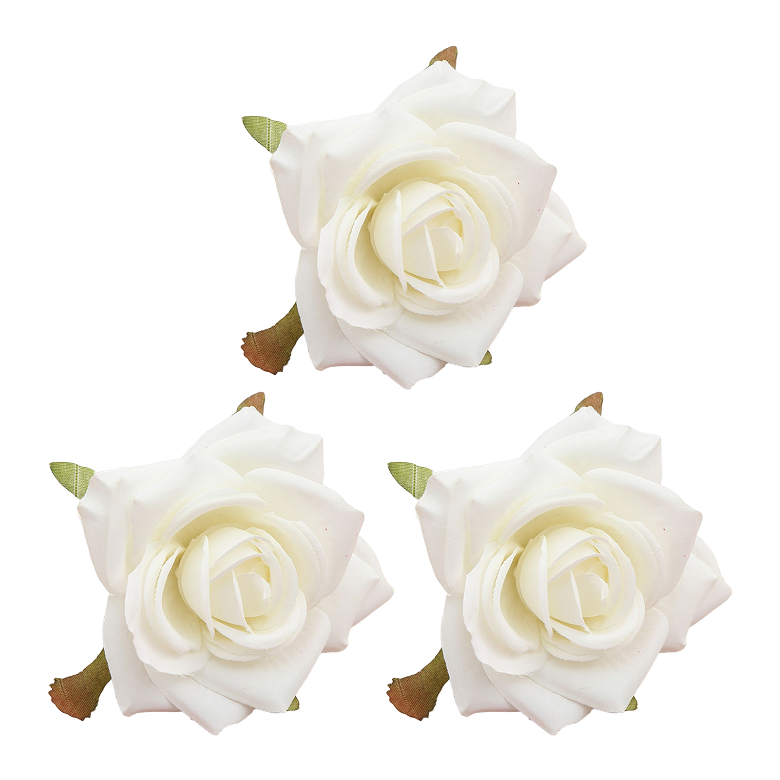 Desheus 3Pcs Simulation Rose Head Vivid Realistic Ornamental Rolled ...