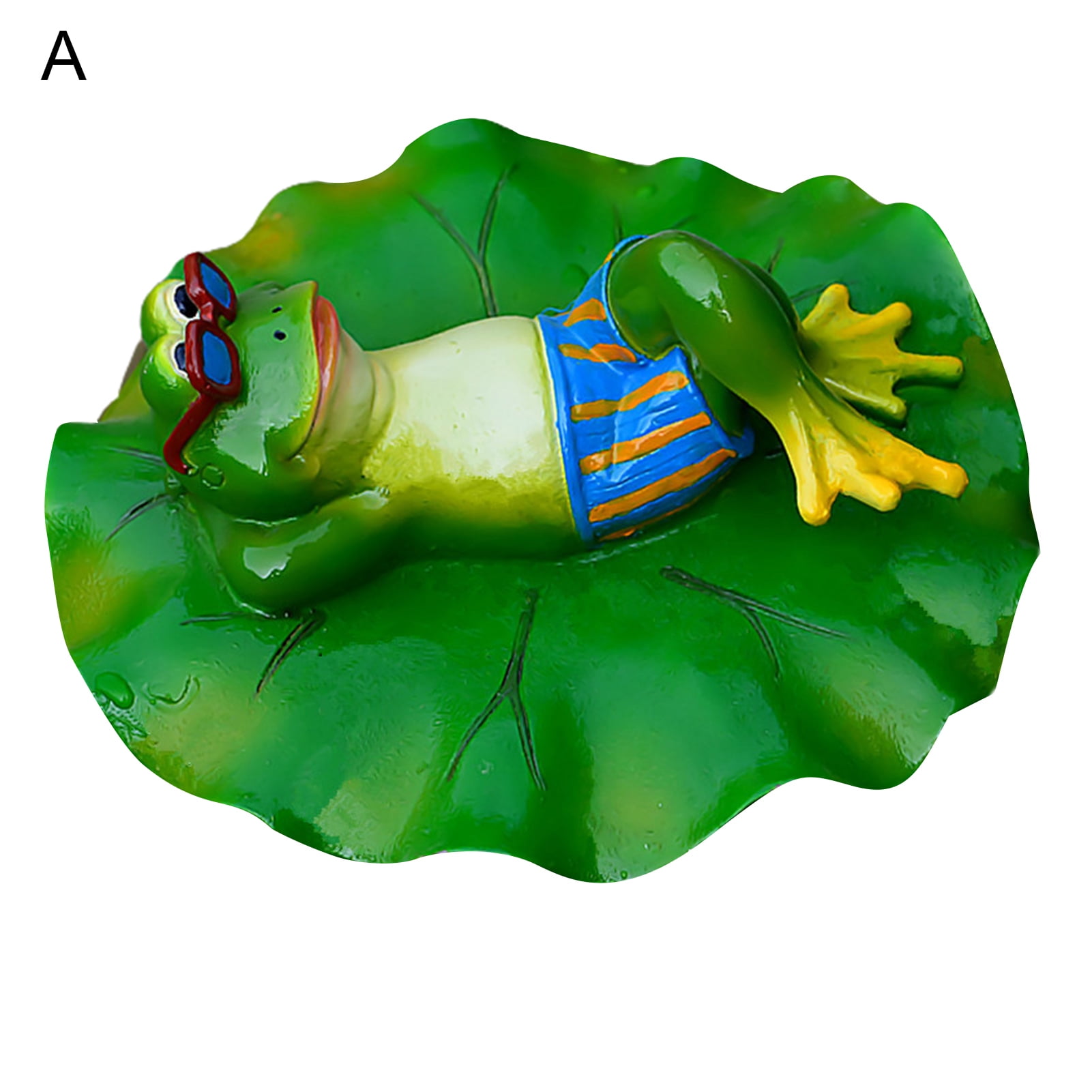 Desheus Delicate Frog Figurines Artificial Cartoon Resin Fine Afloat ...