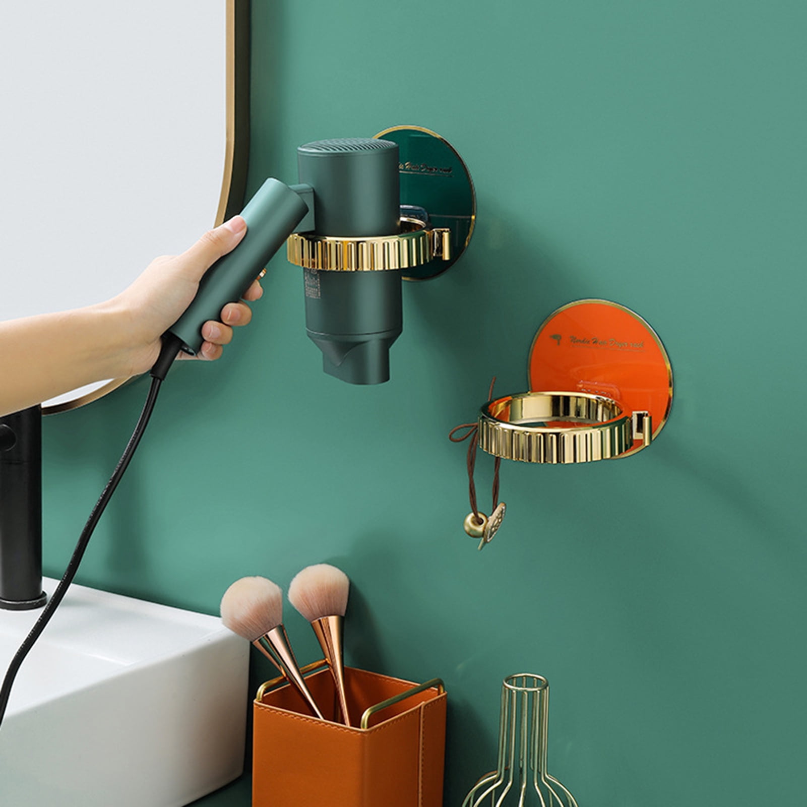 Desheus Wall-mounted Air Blower Holder with Hook HIPS Hands Free Hair ...