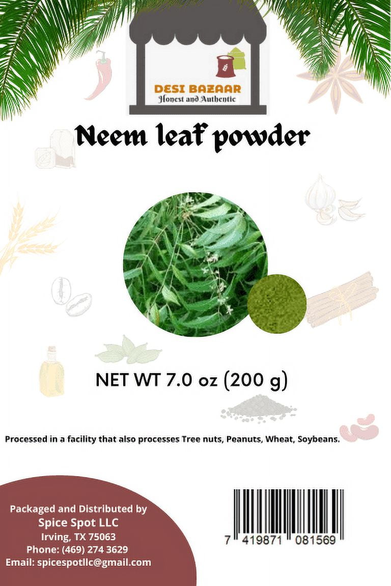 Desi Bazaar Neem leaf powder (Azadirachta Indica) 200g 7.0 o.z ...