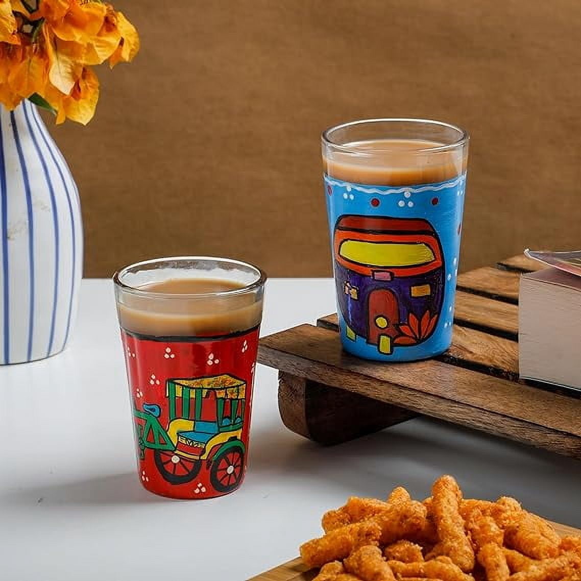 Desi Favors Indian Hand Painted Chai Glass(100 Ml) | Cutting Chai ...