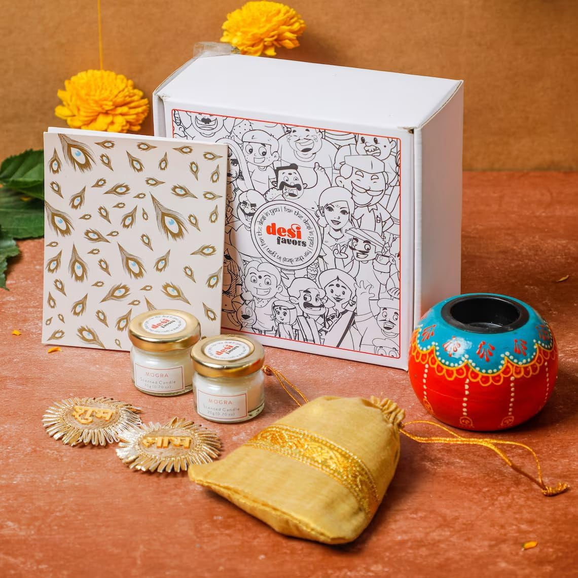 Desi Favors Lovely Henna Painted Diwali Gift Hampers, Diwali Gifts ...