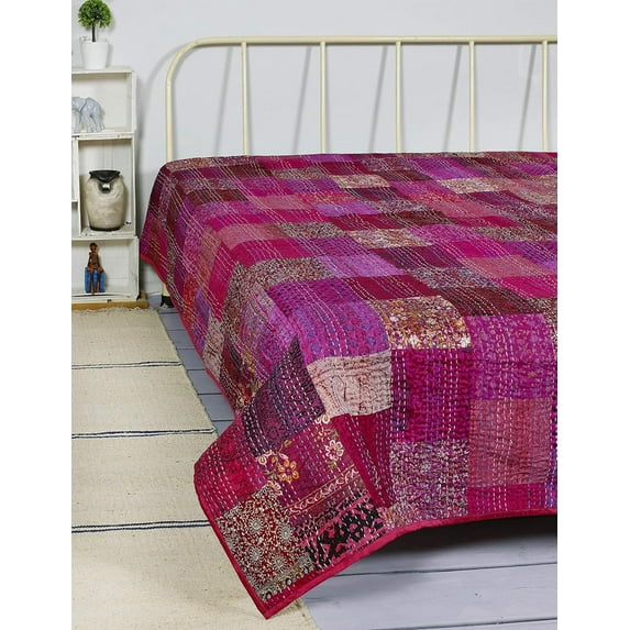 Desi Mantra Handicraft Rajasthani Quilt Handmade Bed Cover Silk ...