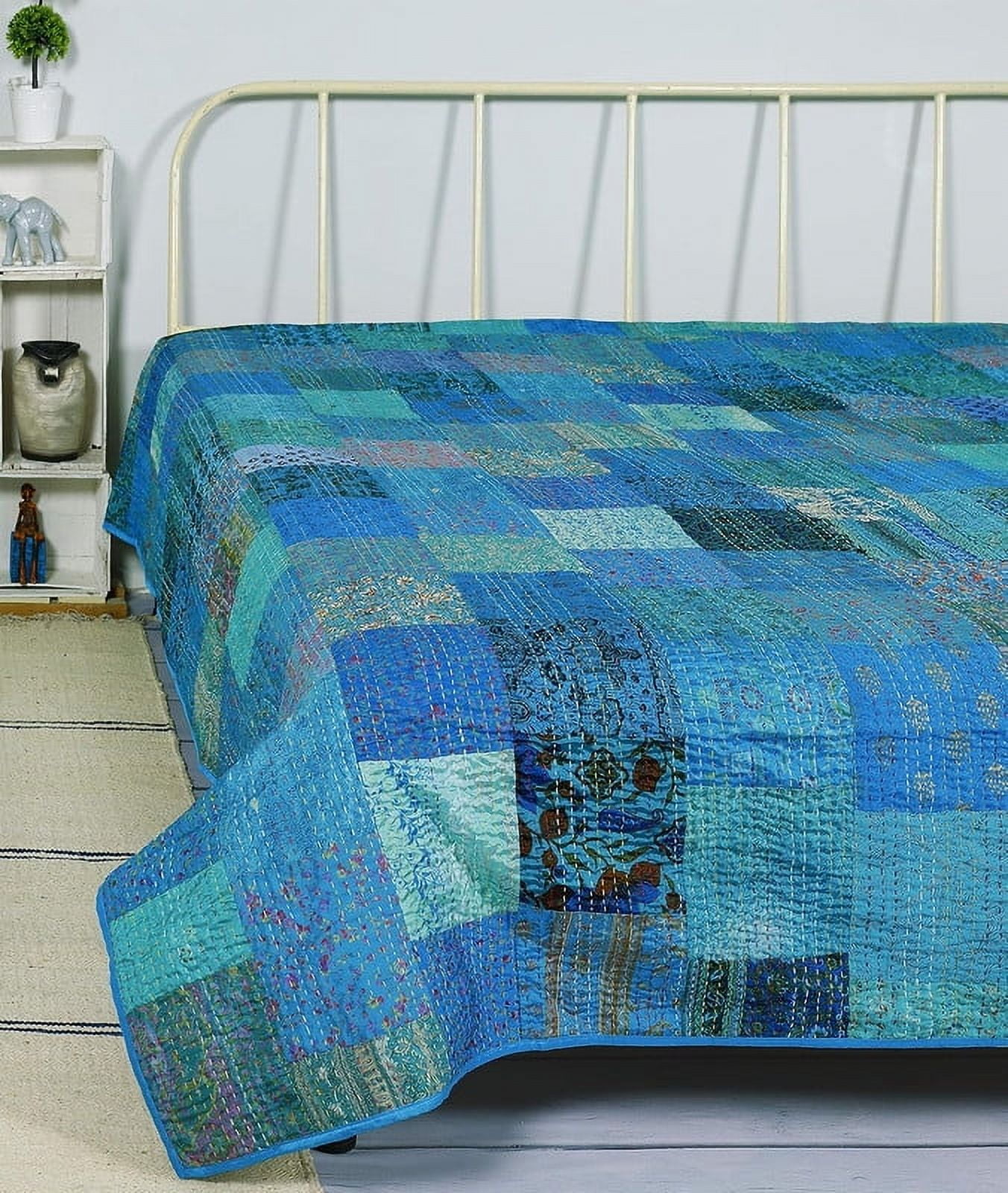 Desi Mantra Handicraft Rajasthani Quilt Handmade Bed Cover Silk ...