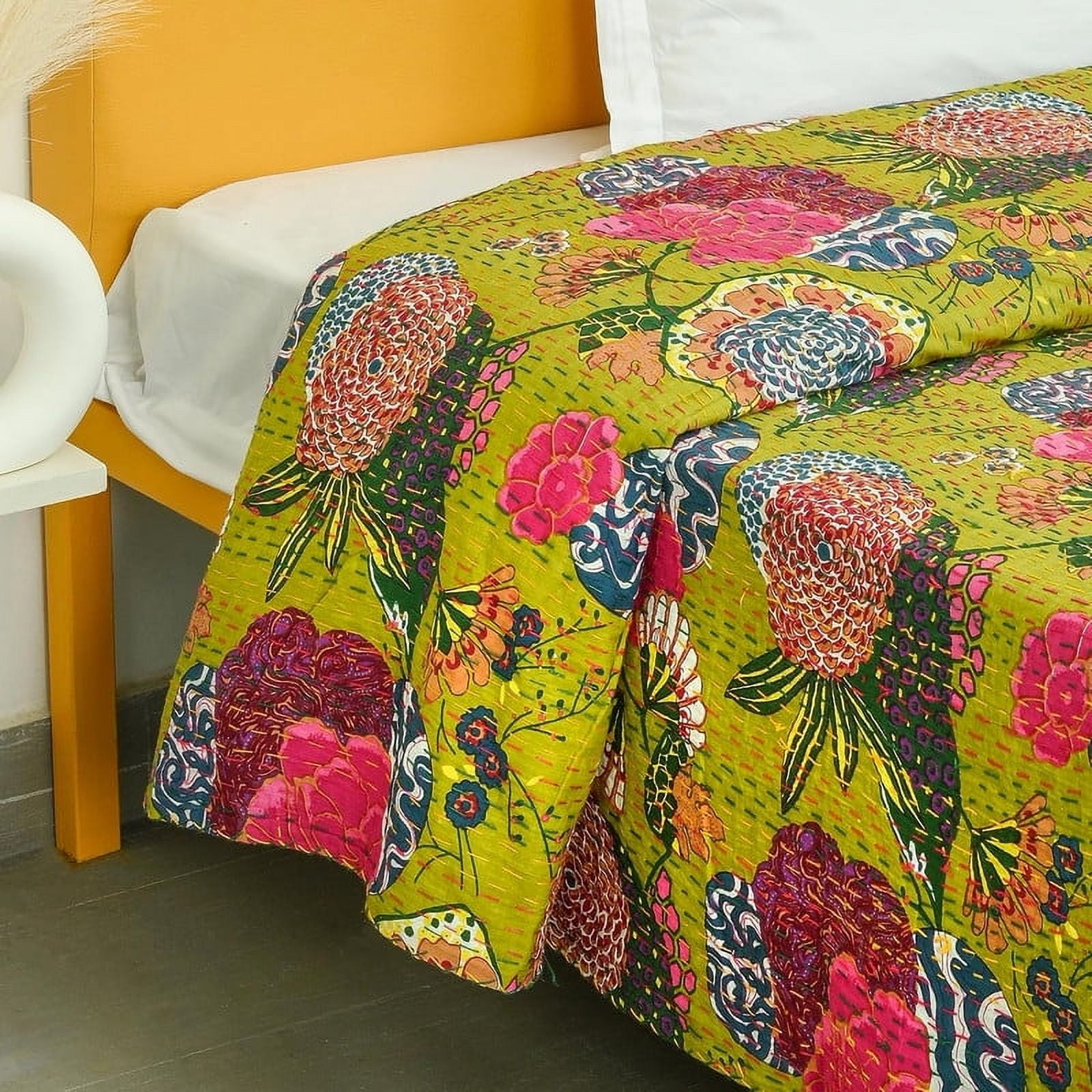 Desi Phoshak Rajasthani Quilt Handmade Bed Cover Cotton Bedsheet Home ...