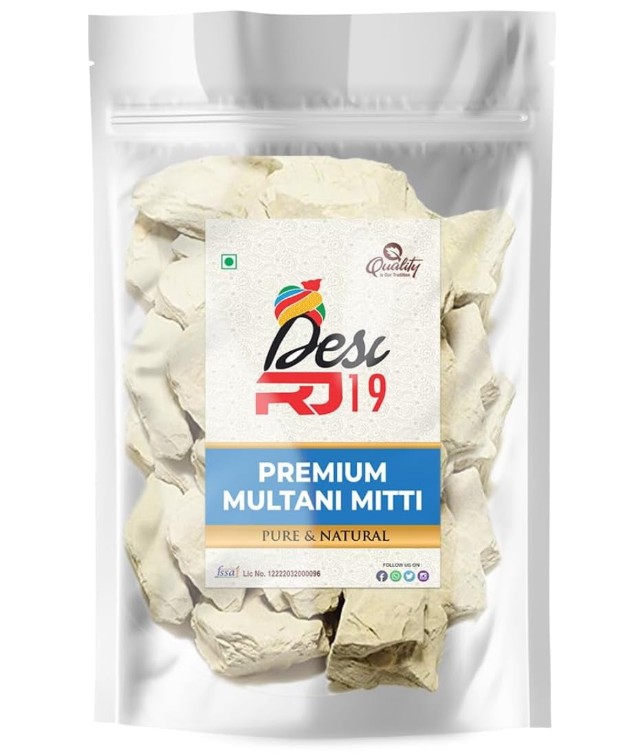 Desi RJ19 Pure Multani Mitti Natural Clay for Glowing Skin and Hair ...