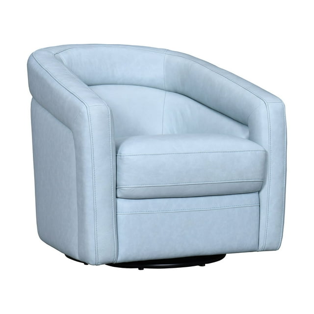 Desi Sky Blue Leather Swivel Accent Chair - Walmart.com