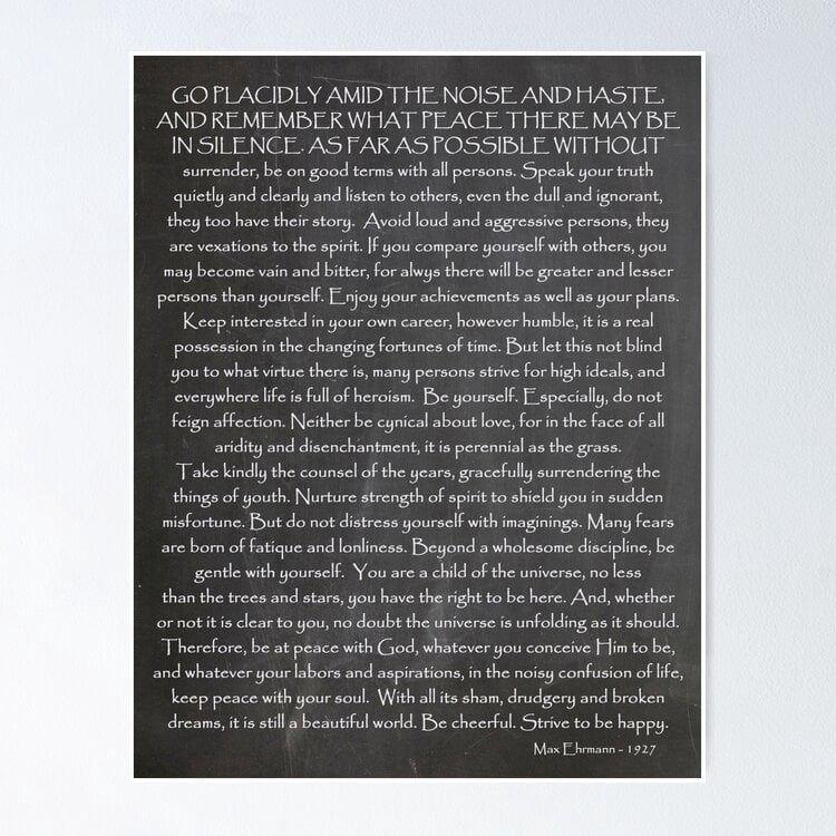 Desiderata | Credo For Life | Inspirational Print Poster- Unframed ...