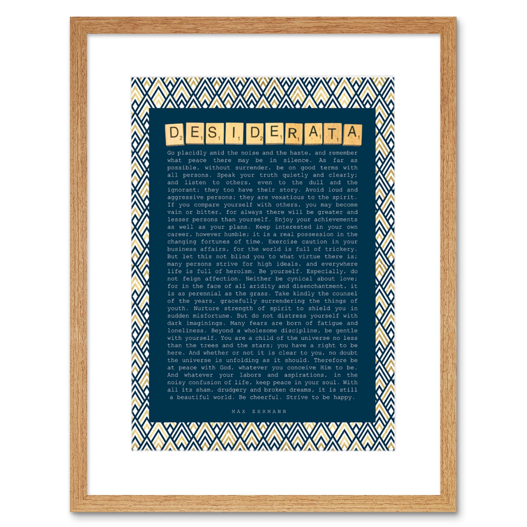 Desiderata Ehrmann Pattern Scrabble Artwork Framed Wall Art Print 9X7 ...