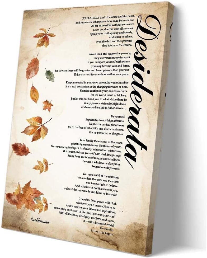 Desiderata Poem Unframed Poster Prints Desiderata Wall Art Vintage ...