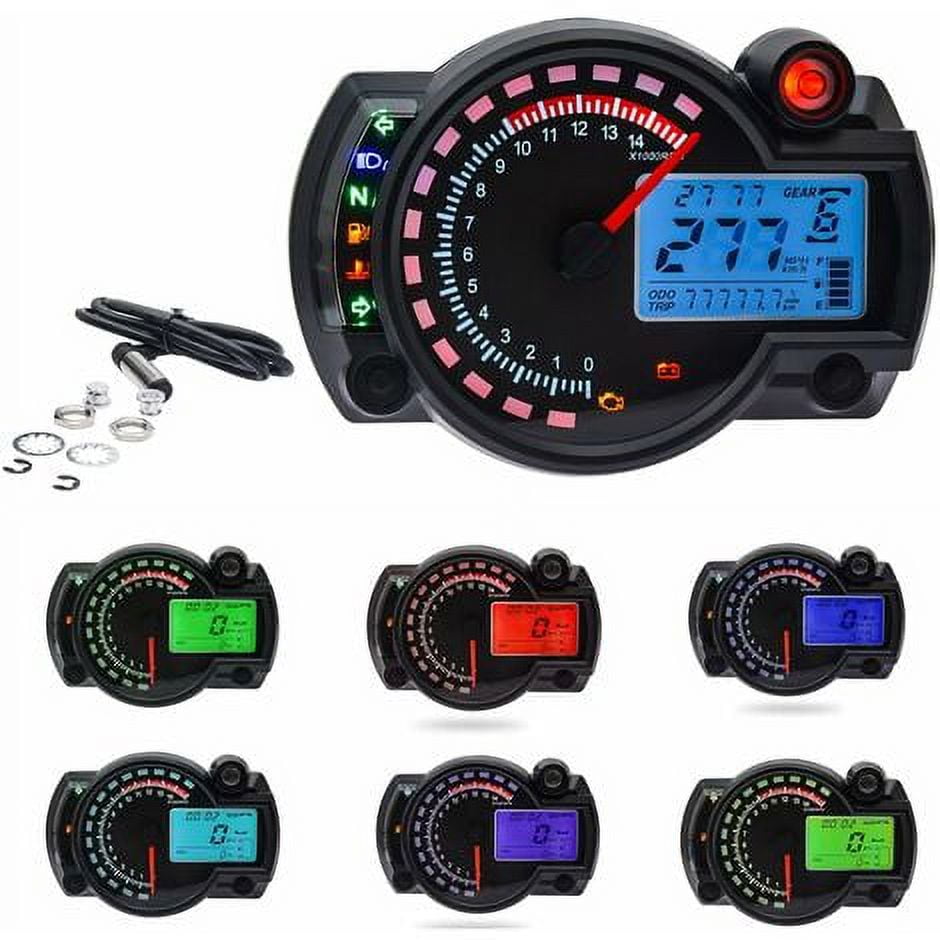 Desiderio Universal Motorcycle LCD Speedometer RX2N Adjustable ...