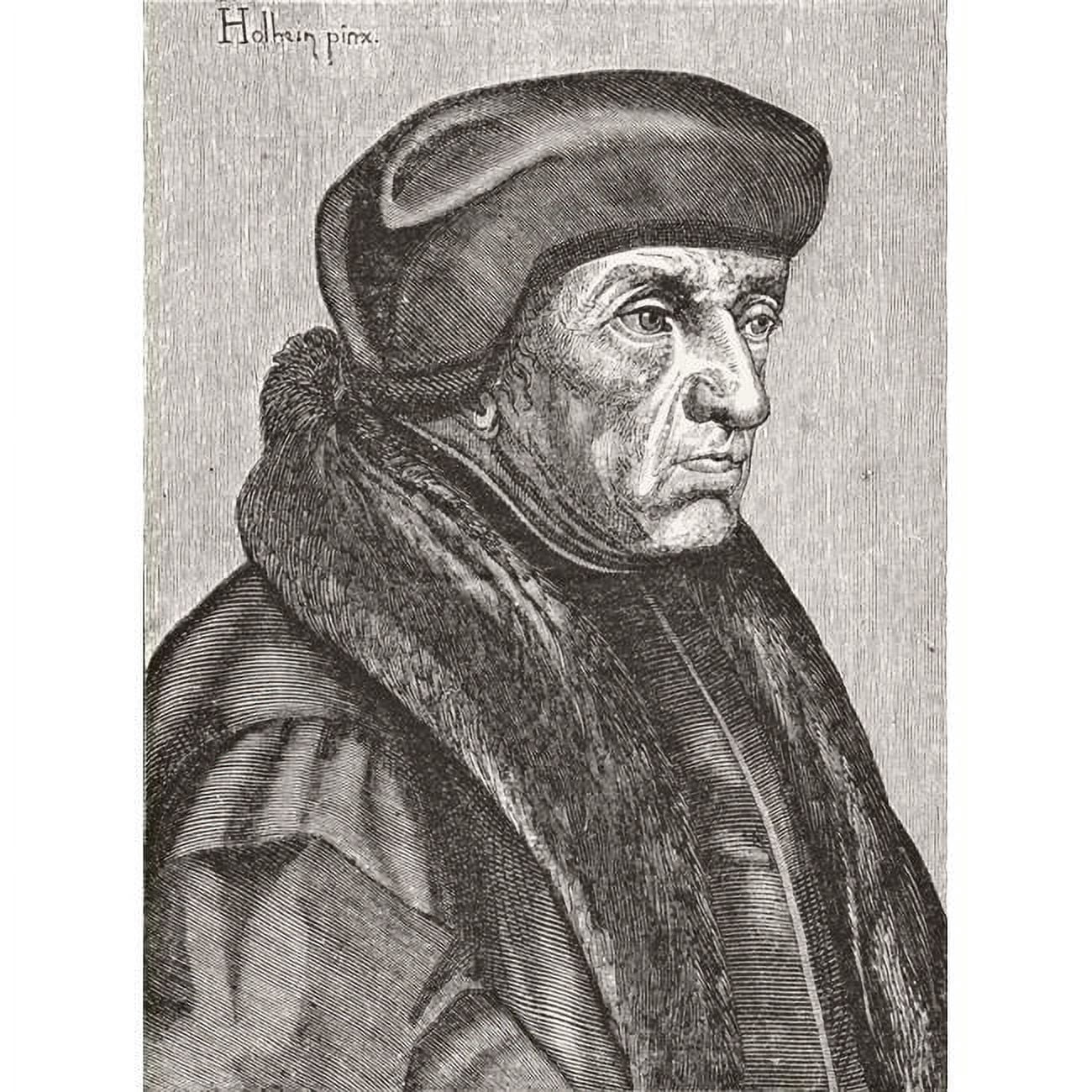 Desiderius Erasmus 1469 To 1536 After 16th Century Wood Engraving of A ...