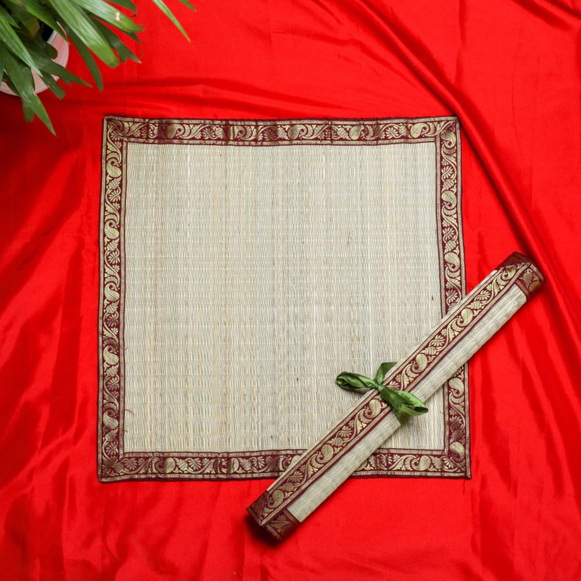 Desifavors Natural Khusha Grass Pooja Aasan Mat for Pooja Sitting ...