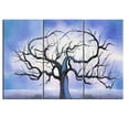 Free Shipping! Designart Blue Love Tree Canvas Print 3 Pieces 36x24 ...