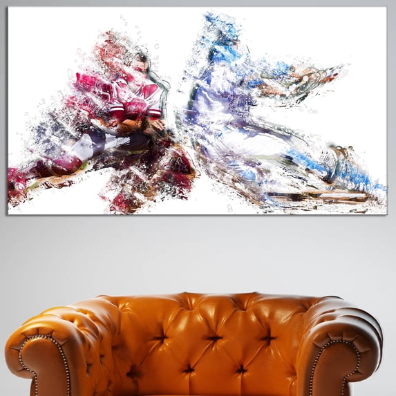 Design Art Football Interception Canvas Print - 32 x 16 - Walmart.com