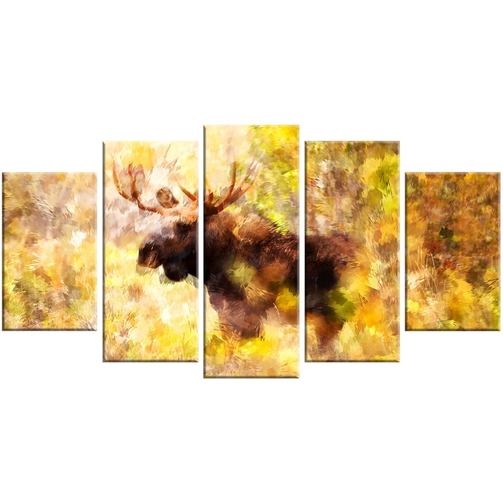 Free Shipping! Designart Magnificent Moose Animal Art Large Canvas ...