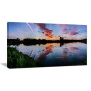 Designart 'Beautiful View of Sunset over Lake ' Landscape Canvas Art ...