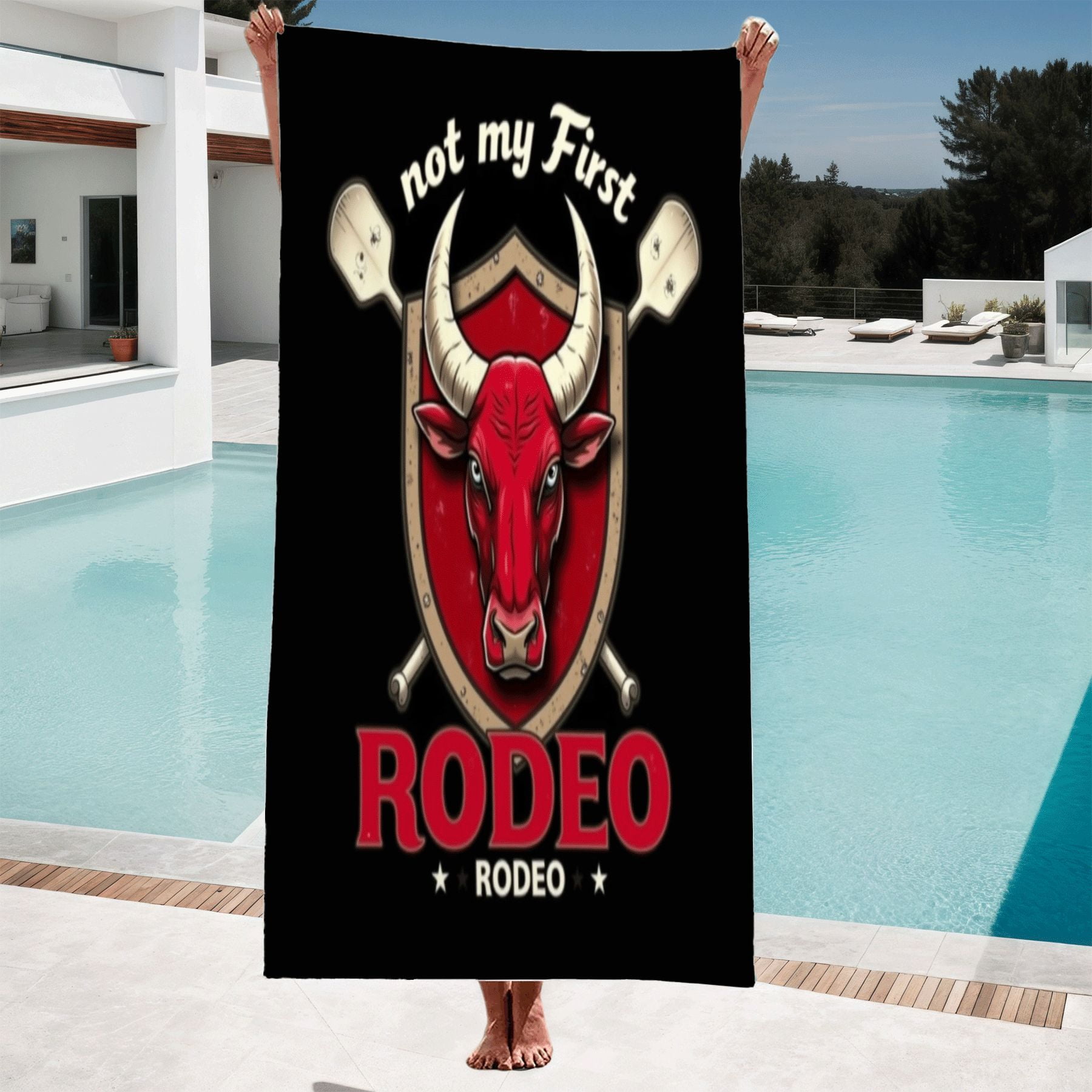Design Beach Towel - Bold Rodeo Theme Perfect for Pool Bath and Travel ...