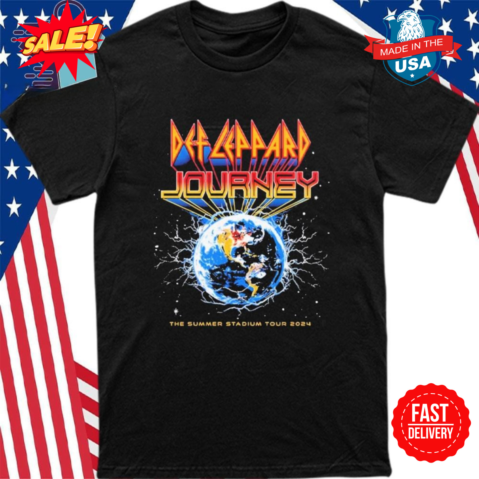Design Def Leppard And Journey Music The Summer Stadium Tour 2024 Merch ...