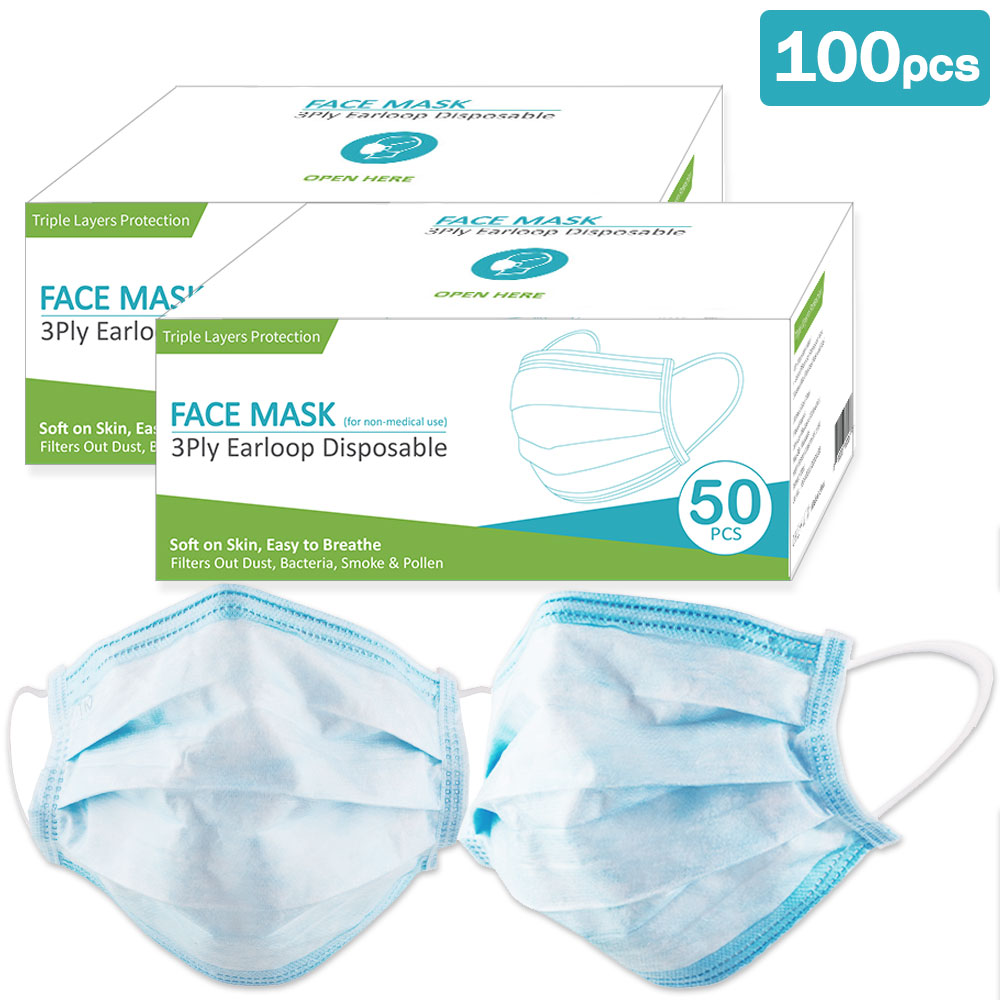 Design Element 3Ply Breathable Disposable Face Mask with Elastic Ear ...