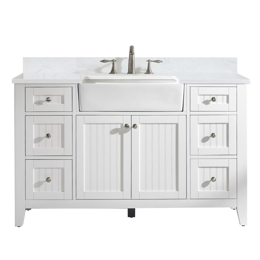 Design Element Burbank 54" Single Vanity in White - Walmart.com
