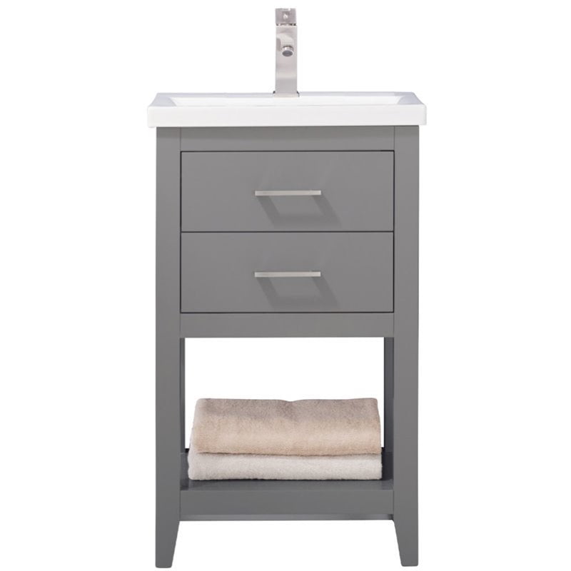 Design Element Cara 20" Single Sink Bathroom Vanity In Gray - Walmart.com
