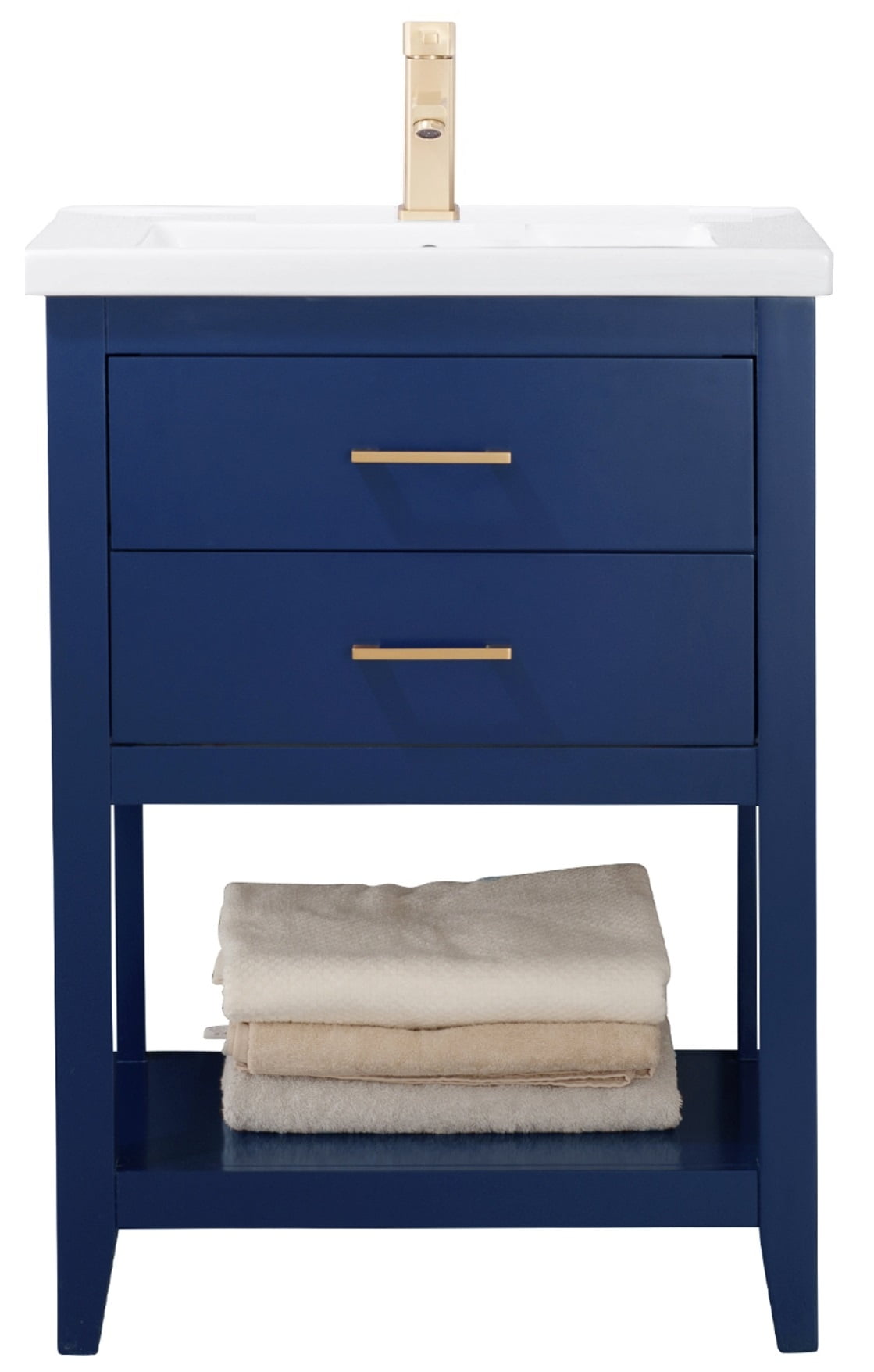 Design Element Cara 24" Single Sink Bathroom Vanity In Blue - Walmart.com