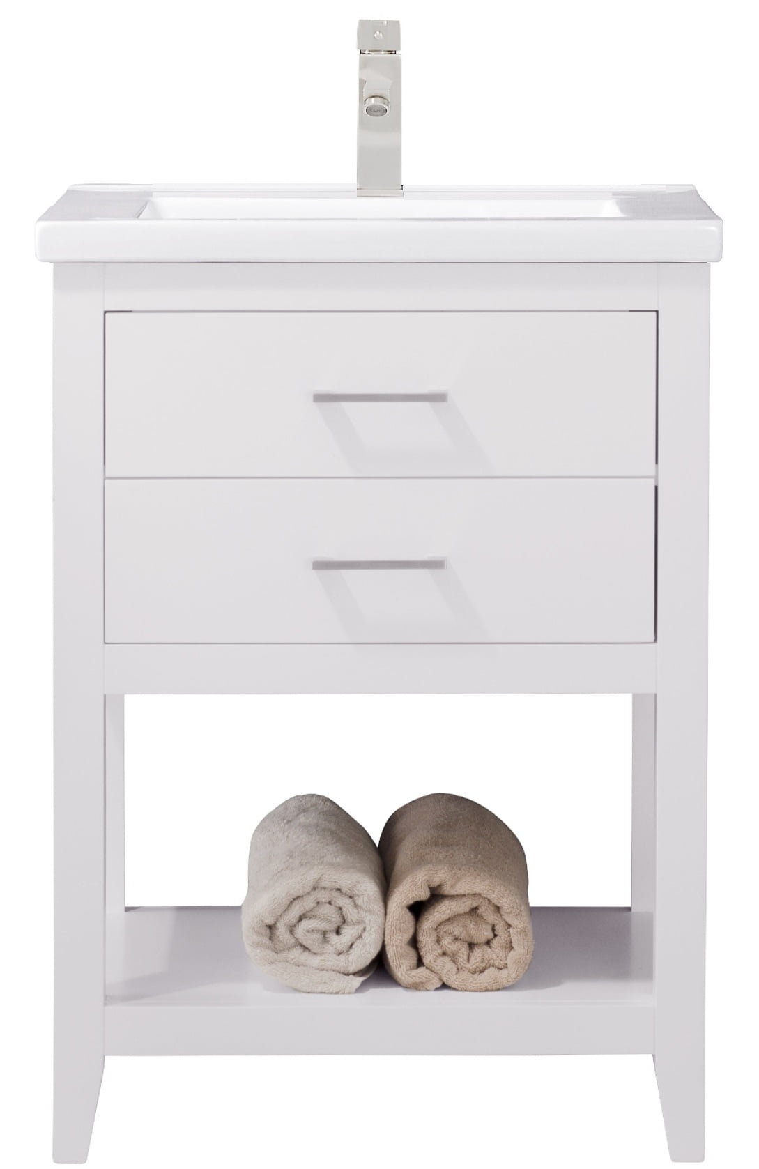 Design Element Cara 24" Single Sink Bathroom Vanity In White - Walmart.com