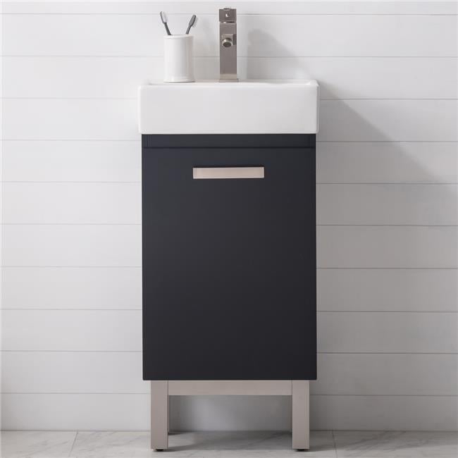 Design Element Stella 16.5” Pre-assembled Vanity Set in White with ...