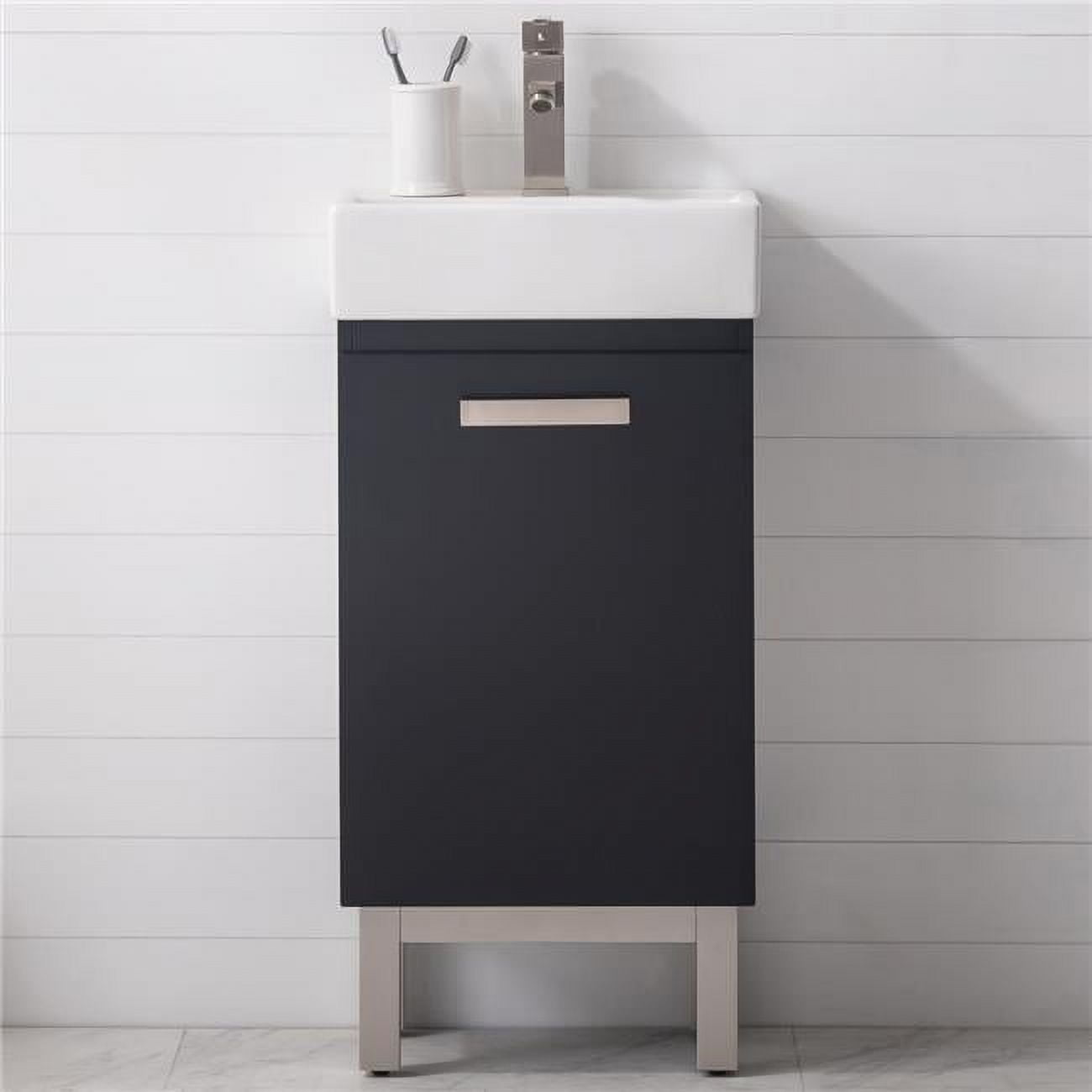 Design Element Stella 16.5” Pre-assembled Vanity Set in White with ...