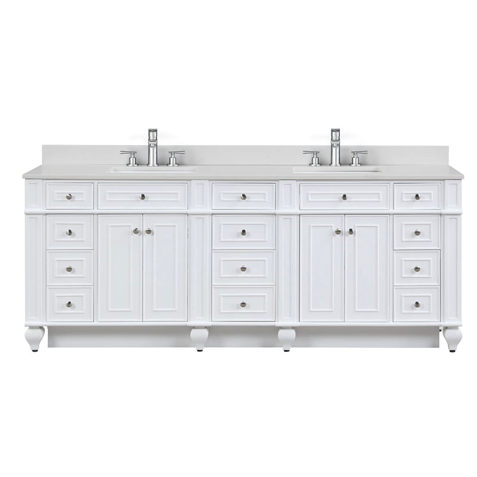 Design Element Winston 84" Solid Wood Double Sink Bathroom Vanity in ...