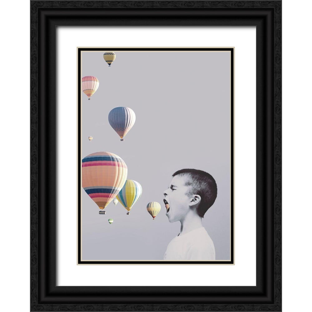 Design Fabrikken 14x18 Black Ornate Wood Framed with Double Matting ...