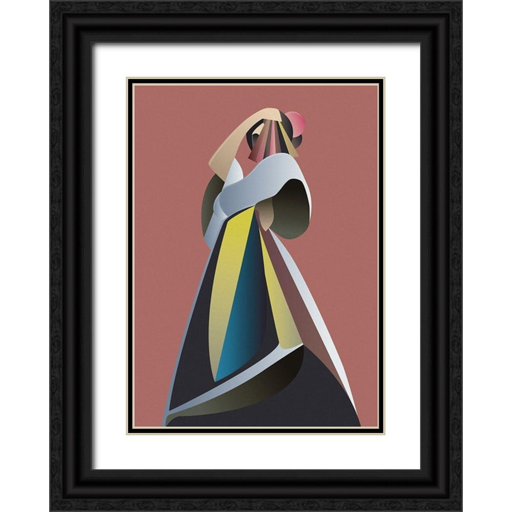 Design Fabrikken 14x18 Black Ornate Wood Framed with Double Matting ...