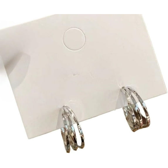 Design French vintage C-shaped earrings female metal triple loop simple ...