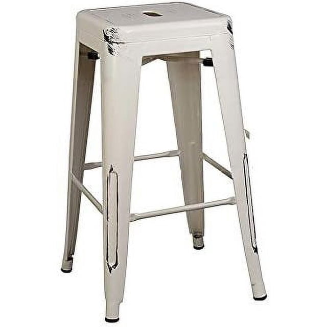 Design Group 24 Gray Metal Stool with Gray Leather Cushion() - Counter ...