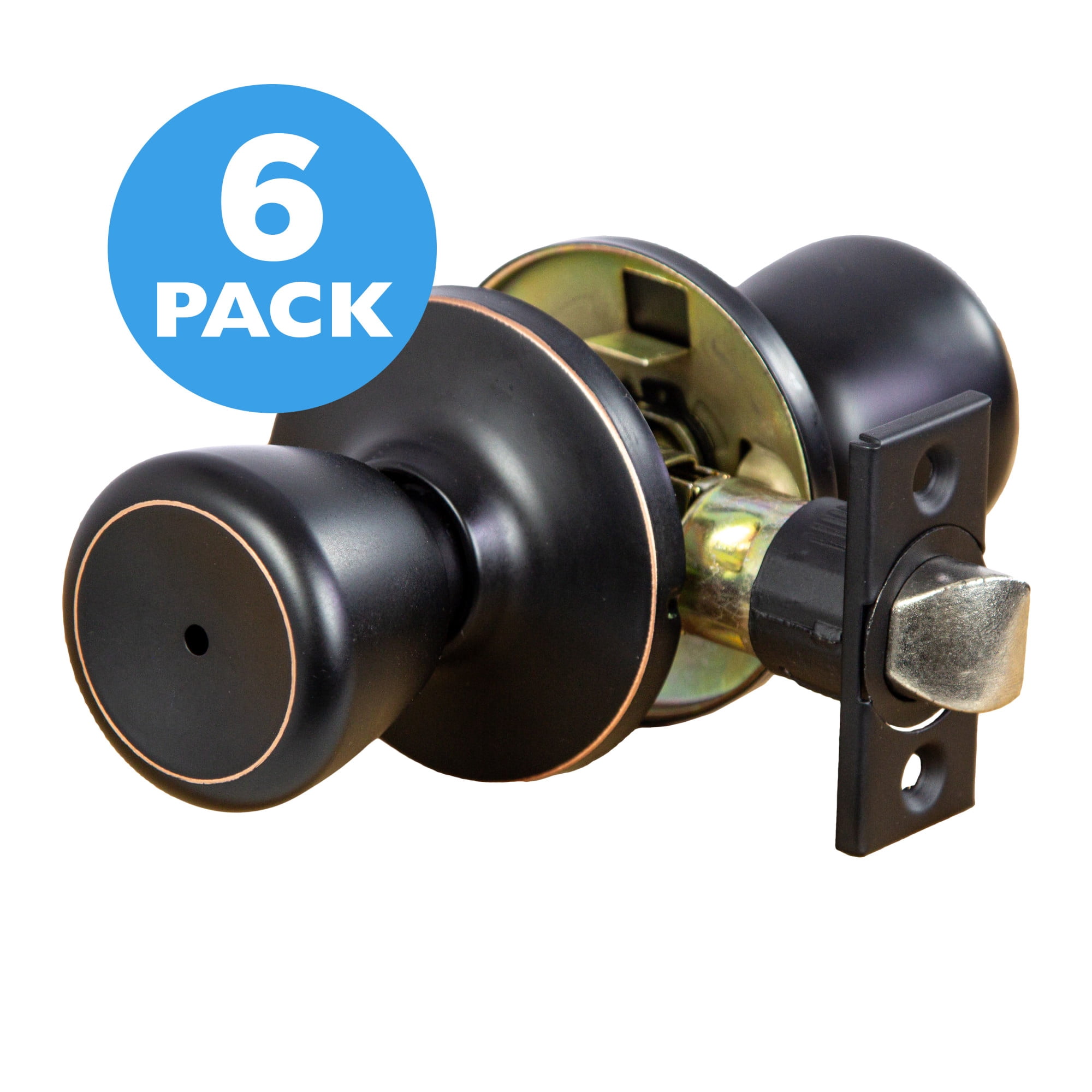 Oil Rubbed Bronze 6-Way Universal Privacy Door Knob, 6-Pack - Walmart.com