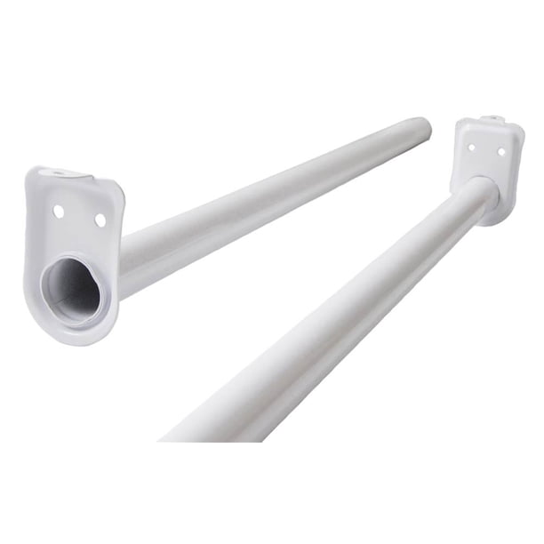 Design House 205849 72"-120" Adjustable Closet Rod, White - Walmart.com