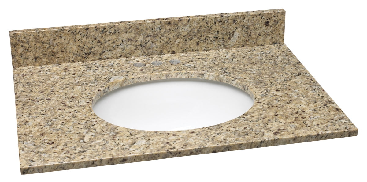 Design House 552414 Single Bowl Granite Vanity Top, 31", Venetian Gold ...
