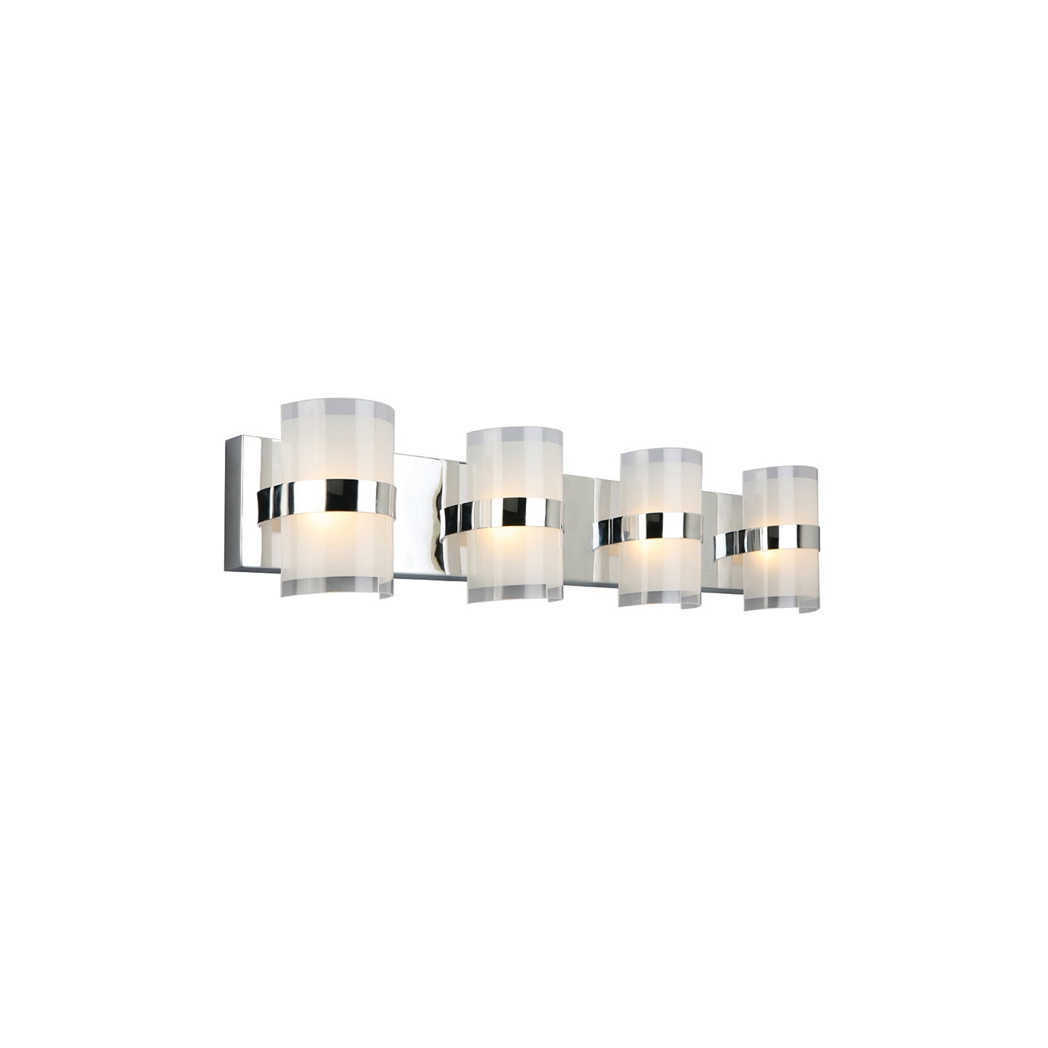 Haswell Integrated LED 4-Light Indoor Bathroom Vanity Light Frosted ...