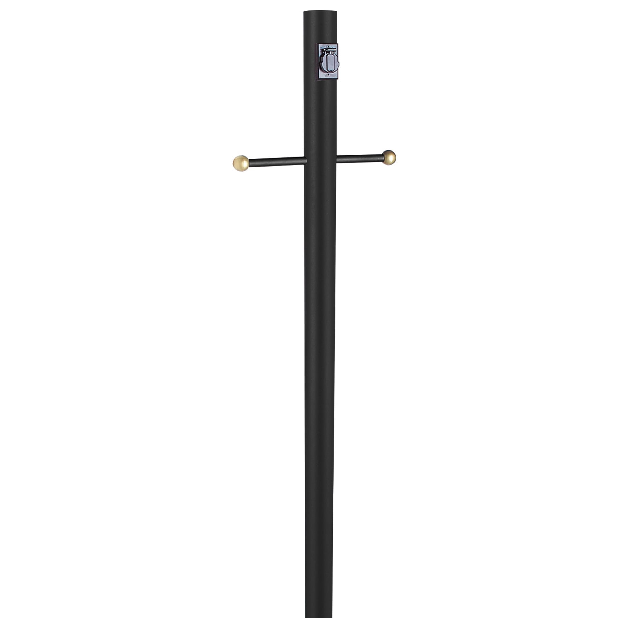 Design House, Outdoor Lamp Post, 80" Tall, Black with Outlet - Walmart.com