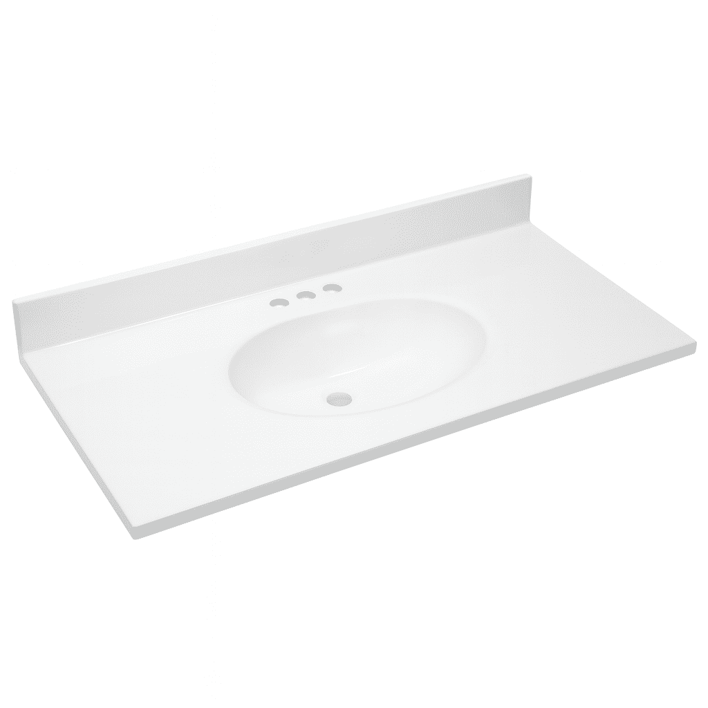 Design House Cultured Marble 37" x 19" Single Bowl Vanity Top with ...