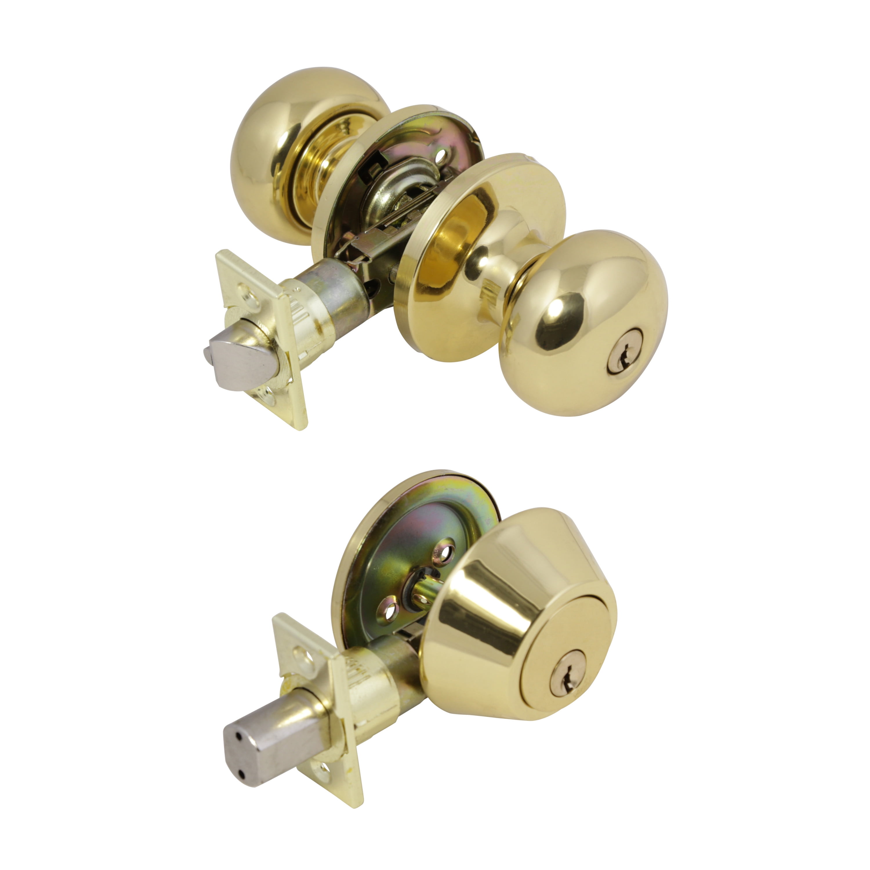 Design House 6-Way Universal Canton Entry Combo Knob, Polished Brass ...